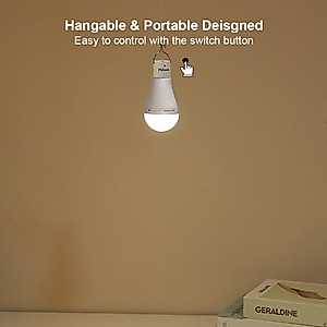 Flyhoom Solar Light Bulbs Dusk to Dawn Solar Lights Indoor, Portable Solar Chicken Coop Lights Hanging Solar LED Camping Lights, 2-Pack