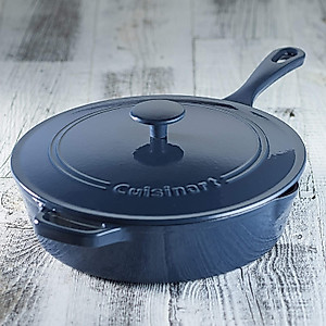 Cuisinart Cast Iron Pan, 12" Chicken Fryer, Enameled Provencial Blue