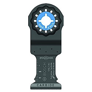 BOSCH OSL114C 1-Piece 1-1/4 In. Starlock Oscillating Multi Tool Metal & More Carbide Extreme Plunge Cut Blade for Cutting Iron Bar, Metal, Wood with Nails, Drywall and Tile