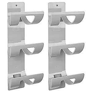 mDesign Plastic Wall Mounted Towel Rack Storage Organizer Holder for Master or Guest Bathroom - Hold Bath, Hand, and Face Towels/Washcloths - Aura Collection - 2 Pack - Gray