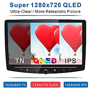 10 Inch Single Din Touchscreen Car Stereo with Wireless Carplay & Wireless Android Auto, Adjustable Android Car Radio with Live Rearview Backup Camera, Bluetooth AM/FM WiFi, GPS Navigation, 2+32G