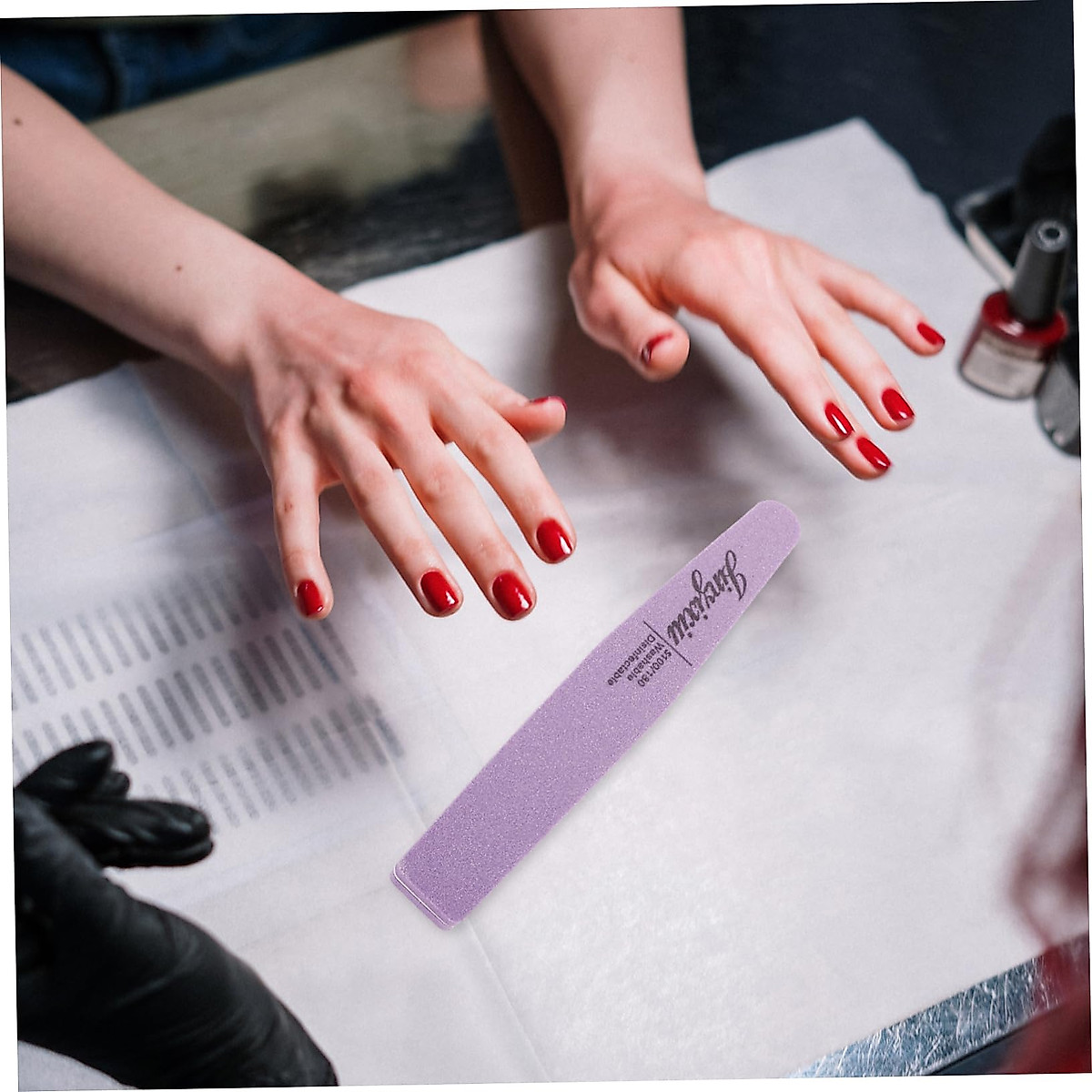 Beaupretty Manicure Pedicure Set Nail Buffer Strip Nail File: 10pcs Manicure Sponge File Double Sided Nail Buffing Block Salon Pedicure Polisher File for Men Women Purple Nails Set