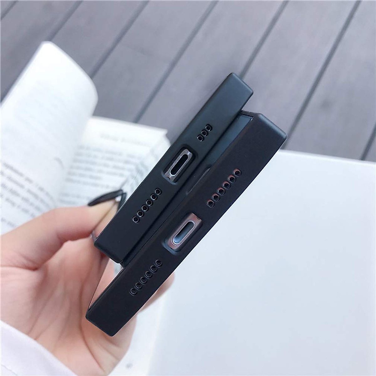 LUVI for iPhone 12/iPhone 12 Pro Square Case Makeup Mirror for Women Girls Cute Luxury Glossy Glass Mirror Back Design Cover with Silicone TPU Slim Thin Case for iPhone 12 Pro 6.1 inch Silver