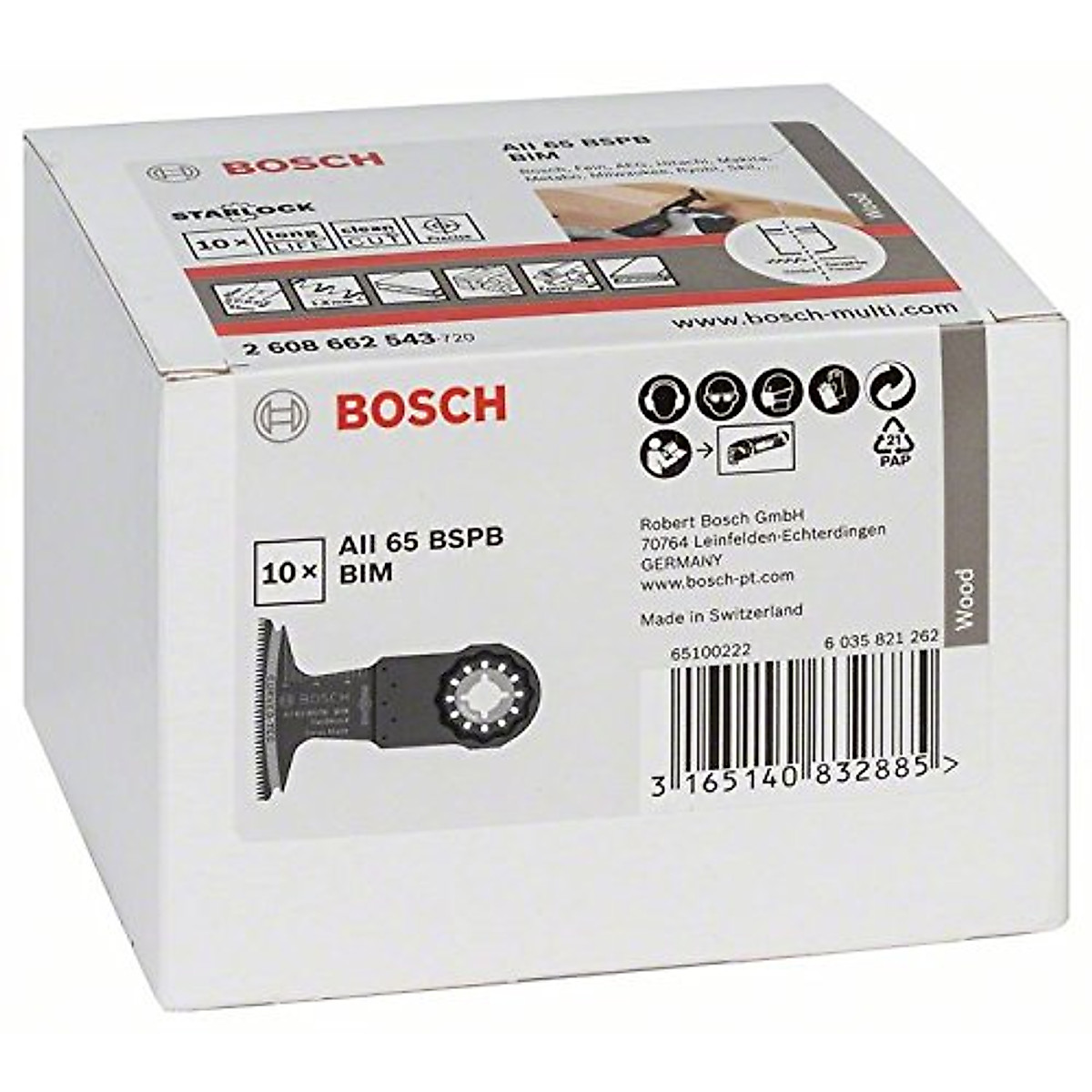 Bosch 2608662543 Bim-Immersion Saw Blade Hw Aii 65 BSP 10 Pcs