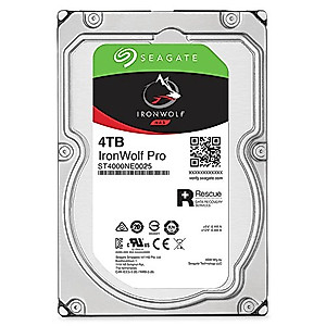 Seagate 4TB IronWolf Pro 7200RPM SATA 6Gb/s 128MB Cache 3.5-Inch NAS Hard Disk Drive (ST4000NE0025) (Renewed)