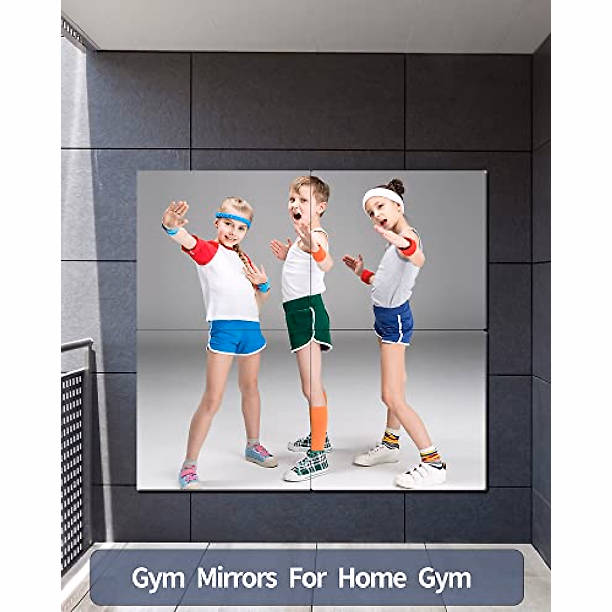 Unbreakable Full Length Mirror Wall Tiles,Shatterproof Plexiglass Full Body Mirror,Extra Thick1/8",12"x12"x4Pcs,Closet Mirrors for Bedroom,Gym Mirrors for Home Gym,Peel and Stick Mirrors For Wall