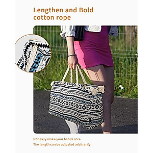 LIVACASA Extra Large Thickening Waterproof Beach Bags for Women Men, Travel Tote Bag with Zipper Sandproof Beach Tote Bag