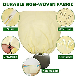 85”(W)x95”(H) Plant Covers Freeze Protection, 2.8oz/yd² Winter Frost Covers for Outdoor Plants,1 Pcs Extra Large Tree covers with Zipper Drawstring, Protect Plants from Cold, Frost, Wind, and Pests