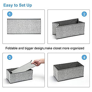 Hinotori Clothing Drawer Organizers 12 Pack – Foldable Storage Bin Drawer Dividers for Clothes, Underwear, Socks, Bras – Collapsible Fabric Organizer for Closet, Shelves, Dresser, Bedroom