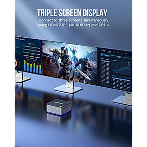 GMKtec Desktop Mini PC Intel N100 Windows 11 Pro 12GB DDR5 256GB SSD Dual LAN, Mini Computer 4K Triple Display, WiFi6, BT5.2, Energy Efficient