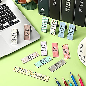60 Pieces Christian Magnetic Bookmarks Inspirational Quotes Bible Markers Magnetic Bookmarks Encouraging Positive Magnet Bookmark Clips for Women Students Teachers School Home Office Supplies