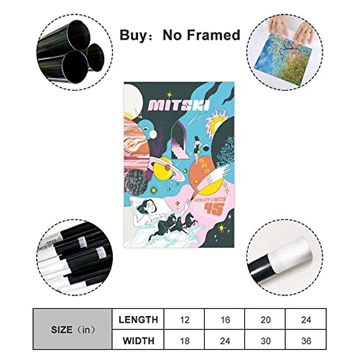 YOLANCH Mitski Poster Rock Music Poster Indie Rock Singer Poster Canvas Poster Bedroom Decor Sports Landscape Office Room Decor Gift Unframe-style 12x18inch(30x45cm)