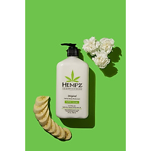 Hempz Original, Natural Hemp Seed Oil Body Moisturizer with Shea Butter and Ginseng, 17 Fl Oz, 3 Pack Bundle - Pure Herbal Skin Lotion for Dryness - Nourishing Vegan Body Cream in Floral and Banana