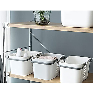 Yesland 4 Pcs Shower Caddy Basket - White Portable Plastic Organizer Storage Baskets with Handles Shower Caddy Bins Tote for Shampoo, Body Wash, Essentials, Makeup in Bathroom - 11.3 x 7 x 6.25 Inch
