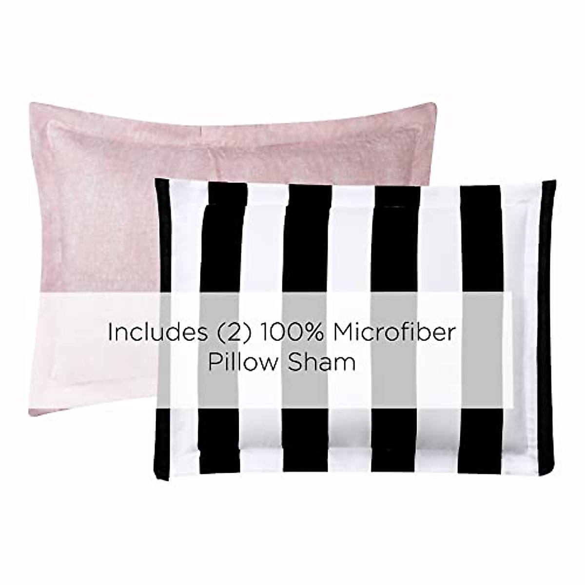 Juicy Couture JYZ010171 Cabana Stripe 6-Piece Reversible Set, King, Canaba Stripe Black