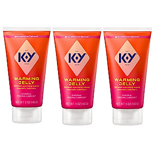 K-Y Warming Jelly Lube, Sensorial Personal Lubricant, Glycol Based Formula, Safe to Use with Latex Condoms, For Men, Women and Couples, 5 FL OZ (Pack of 3)