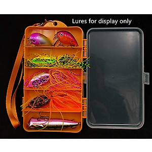 Toasis Two Sided Plastic Box Fishing Lure Storage Container Organizer Small Fishing Tackle Box (Orange)