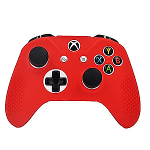 SKINOWN Grip Silicone Case Anti-Slip Protective Grip Cover for Xbox One S & One X Controller with 8 Thumb Grips