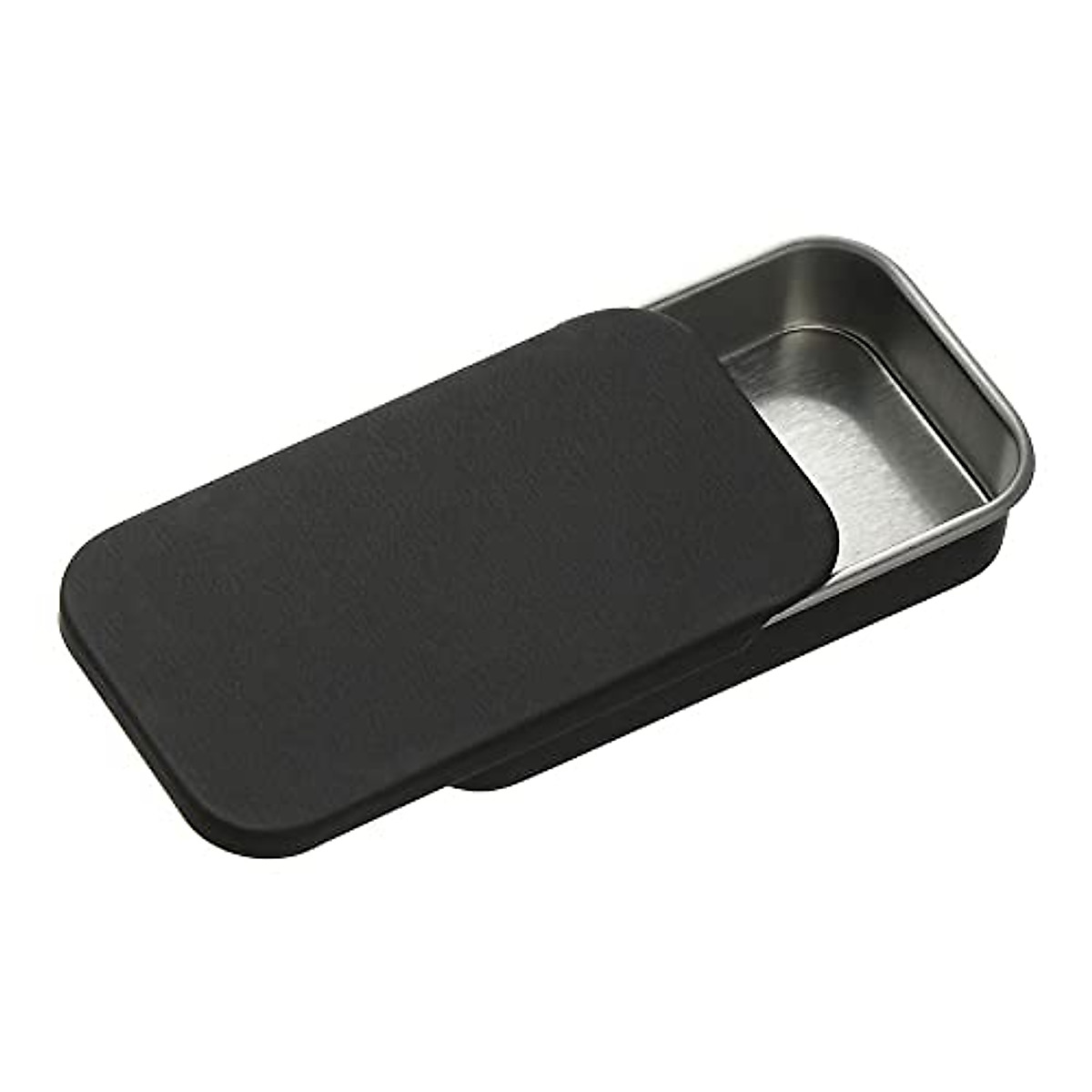 Empty Slide Top Rectangular Metal Tin Containers for Candies, Jewelry, Crafts, Pills, Lip Balm, Storage Kit(60x34x11mm,Black)