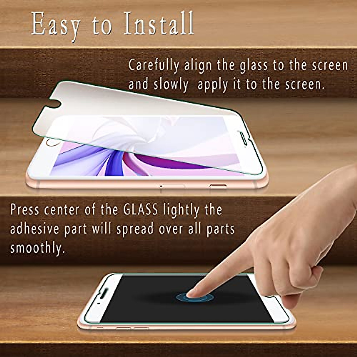 HPTech (2 Pack) Tempered Glass For iPhone 8 Plus, iPhone 7 Plus, iPhone 6S Plus, iPhone 6 Plus 5.5-Inch Screen Protector, Case Friendly, Easy to Install, Bubble Free