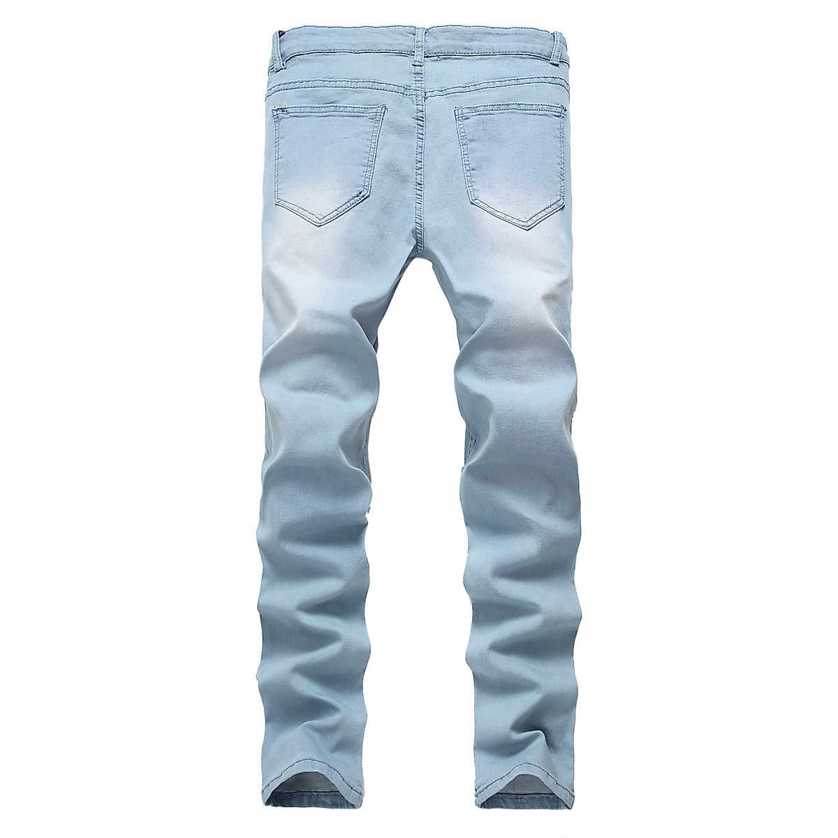 Qazel Vorrlon Men's Blue Skinny Jeans Stretch Washed Slim Fit Pencil Pants,Light Blue,36