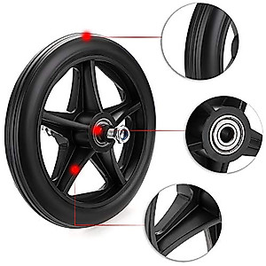 OwnMy 2PCS of 6 Inch Rubber Wheel Replacement Wheelchair Front Wheels Rollator Walker Anti-Slip Replacement Casters Rollers Wheels Universal Wheelchair Replacement Wheel Accessories, Black