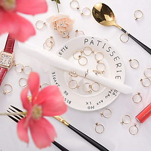 Topoox 40 Pack Gold Diamond Engagement Rings for Bridal Shower Party Game Wedding Table Decorations