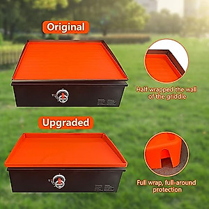 JAJANLIFE Silicone Griddle Cover for Blackstone 17 inch, Upgrade Full Edge Coverage Griddle Mat, Reusable Food Grade Silicone Grill Mat, Best Griddle Grill Buddy for Blackstone Griddle (17 inch)