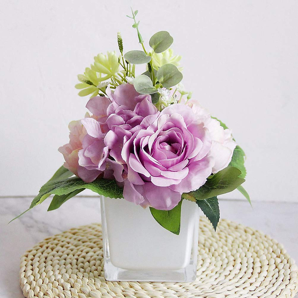 SOIMISS Artificial Roses Peony Hydrangea Flowers Bridal Wedding Bouquet for Party Wedding Decoration