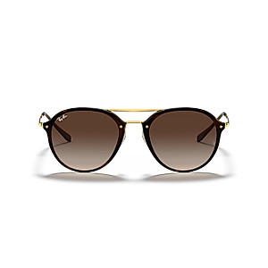 Ray-Ban RB4292N Blaze Double Bridge Square Sunglasses, Light Havana/Brown Gradient Dark Brown, 62 mm