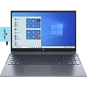 HP Pavilion 15 Home & Business Laptop (Intel i7-1165G7 4-Core, 16GB RAM, 1TB PCIe SSD, Intel Iris Xe, 15.6" Full HD (1920x1080), WiFi, Bluetooth, Webcam, 1xHDMI, Win 11 Home) with Hub