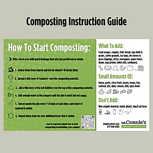 Dr. Connie's Compost+ Starter Kit | Natural Compost Starter & Accelerator | Includes Soil Additive & Composting Guide | All-Natural, Odor Control for Indoor & Outdoor Bins, Tumblers, and Piles