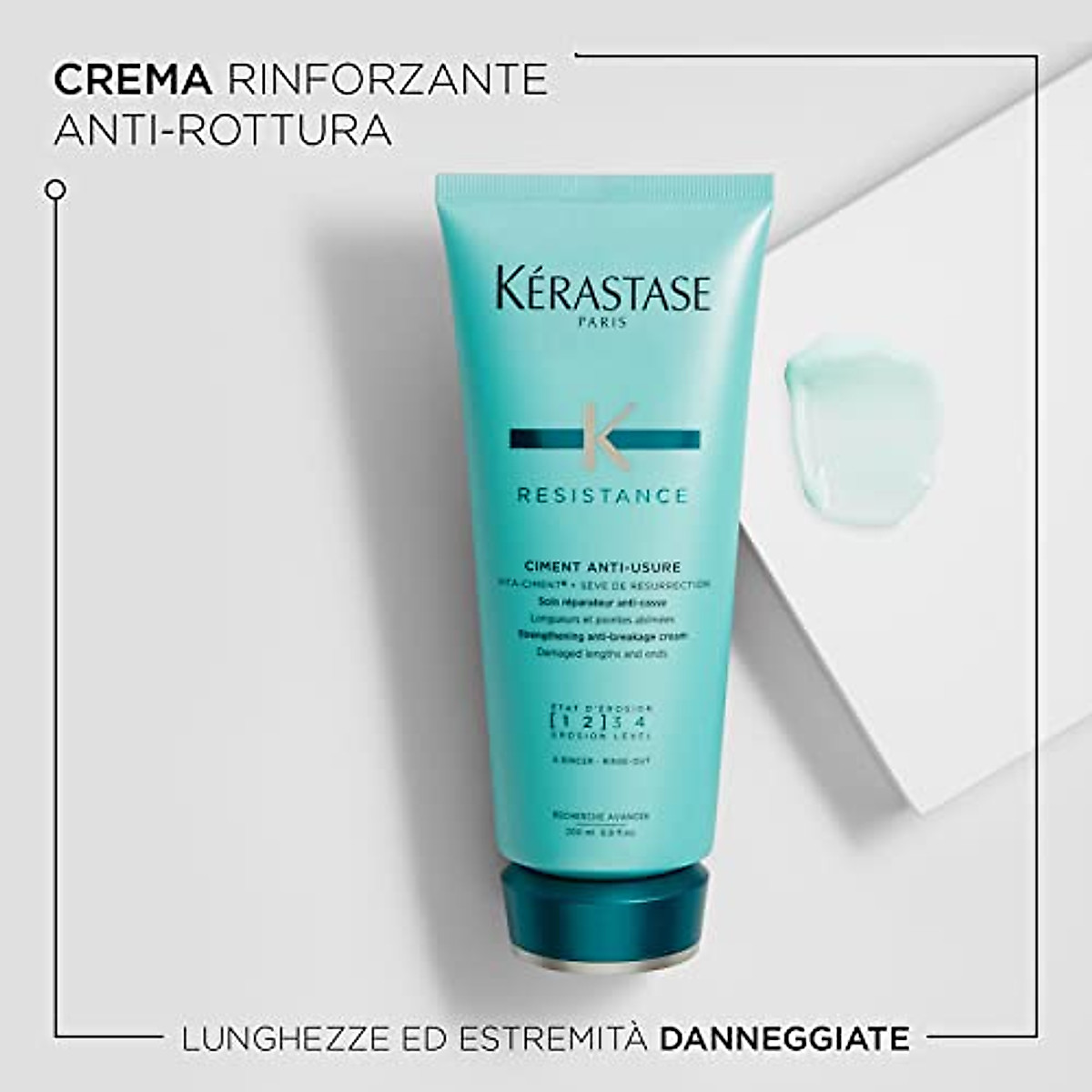 Kerastase Resistance Ciment Anti-Usure Conditioner | Repairing Anti-Breakage Conditioner | Repairs Damaged Ends | Formulated with Pro-Keratine Complex | For All Hair Types | 6.8 Fl Oz