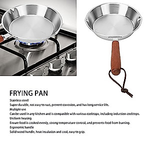 Luqeeg Stainless Steel Frying Pan, Mini Non Stick Fry Egg Pan, Compatible with Induction Stoves, Gas Stoves, Skillet with Ergonomic Handle for Household & Restaurant (16CM)