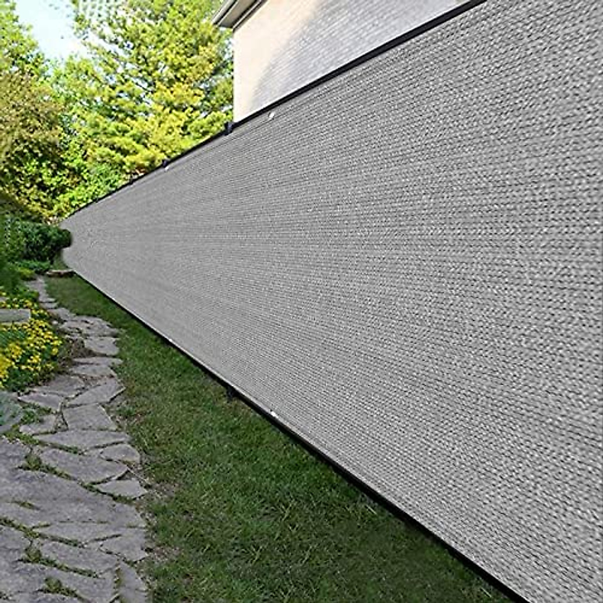 ALBN Balcony Privacy Screen Weather Resistance Windshield UV Protection HDPE Patio Balcony Covering, with Eyelet, Height 1.1m/1.2m (Color : Gray, Size : 1.1x5m)