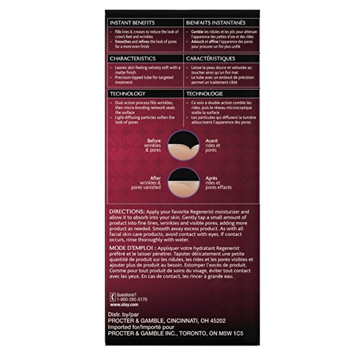 Wrinkle Cream by Olay Regenerist Instant Fix Wrinkle & Pore Vanisher, 1.0 Fl Oz Packaging may Vary