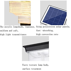 VELLOW Solar Post Lamp, Outdoor Post Lantern with Pier Mount Base, Motion Sensor Solar Lamp Column Lights, Aluminum Waterproof Outdoor SolarStigma Lamps Decorations Landscape Lighting for Patio