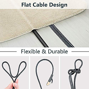 Larxavn Flat Cat 7 Ethernet Cable 15 ft, Nylon Braided Shielded Durable Flat Internet LAN Computer Patch Cord High Speed Cat7 RJ45 Solid Network Wire for Router, Modem, Xbox, PS4, Camera