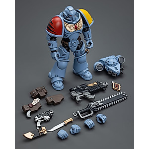 Pipigirl JoyToy 40K Space Marine Genuine License 1/18 Soldier, 4inch Models Space Marines Action Figures Kits (Space Wolves Intercessors)