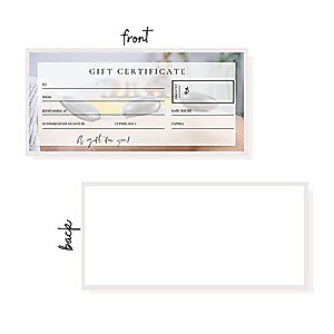 Blank Gift Certificates | 30 Pack | 3.75 x 8.25" inch Size Gift Card | Massage Therapy Supplies | Spa Supplies | Small Business Gift Certificate | Massage Therapy Hot Stone Design