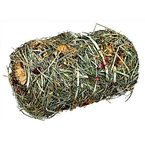 2 x Hay bale with flowermix, ? 10 ? 18 cm, 200 g Great for small rodents and rabbits, and Tortoises!