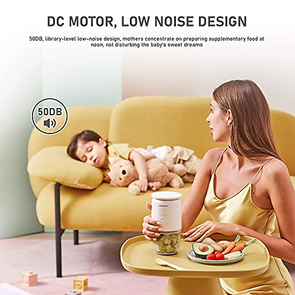 Baby Food Maker | Baby Food Processor with Kitchen Scale, Wireless Portable Food Chopper Electric, Suitable for Meat, Vegetables, Fruits, Spices, Baby Food (300ML)