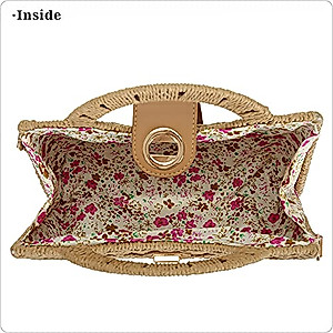 So'each Women Handmade Straw Wicker Woven Purse Boho Crossbody Shoulder Bag