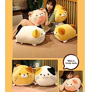 Ratoher 23.6in Cat Plush Toy, Cute Cat Stuffed Animal, Kawaii Cat Plushie Doll Valentine Plush, Soft Loving Cat Plush Valentines Day Stuffed Animals Gift for Kids Lover