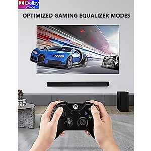 RAINEVERRY 5.1.2 Premium Sound Bar with Dolby Atmos, Surround Sound System for TV, Wireless Subwoofer, Home Theater Surround Sound System, Bluetooth 5.1, Work with 4K & HD TVs| HDMI & Optical