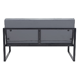 Zuo Modern - Claremont Sofa Gray - Modern - Seating - Plywood, Steel, Foam, 100% Polyurethane - Indoor - 29.5in Height