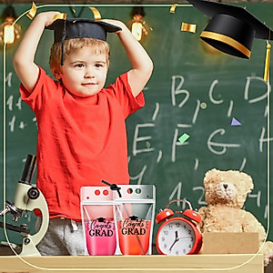 Lallisa Graduation Party Supply Drink Pouches for Adults with Straws Plastic Smoothie Bags Translucent Reclosable Beverage Juice Milk Tea Coffee Pouches for Adults Student School(48 Pcs)