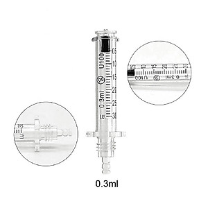 Disposable 0.3 & 0.5ml Empty Ampoule Nozzle -Non Invasive- Disposable Accessories Parts - without Hydrating Hyaluronic Acid Filler (10pcs 0.3ml Empty Ampoule Nozzle + 1 pc Adapter)