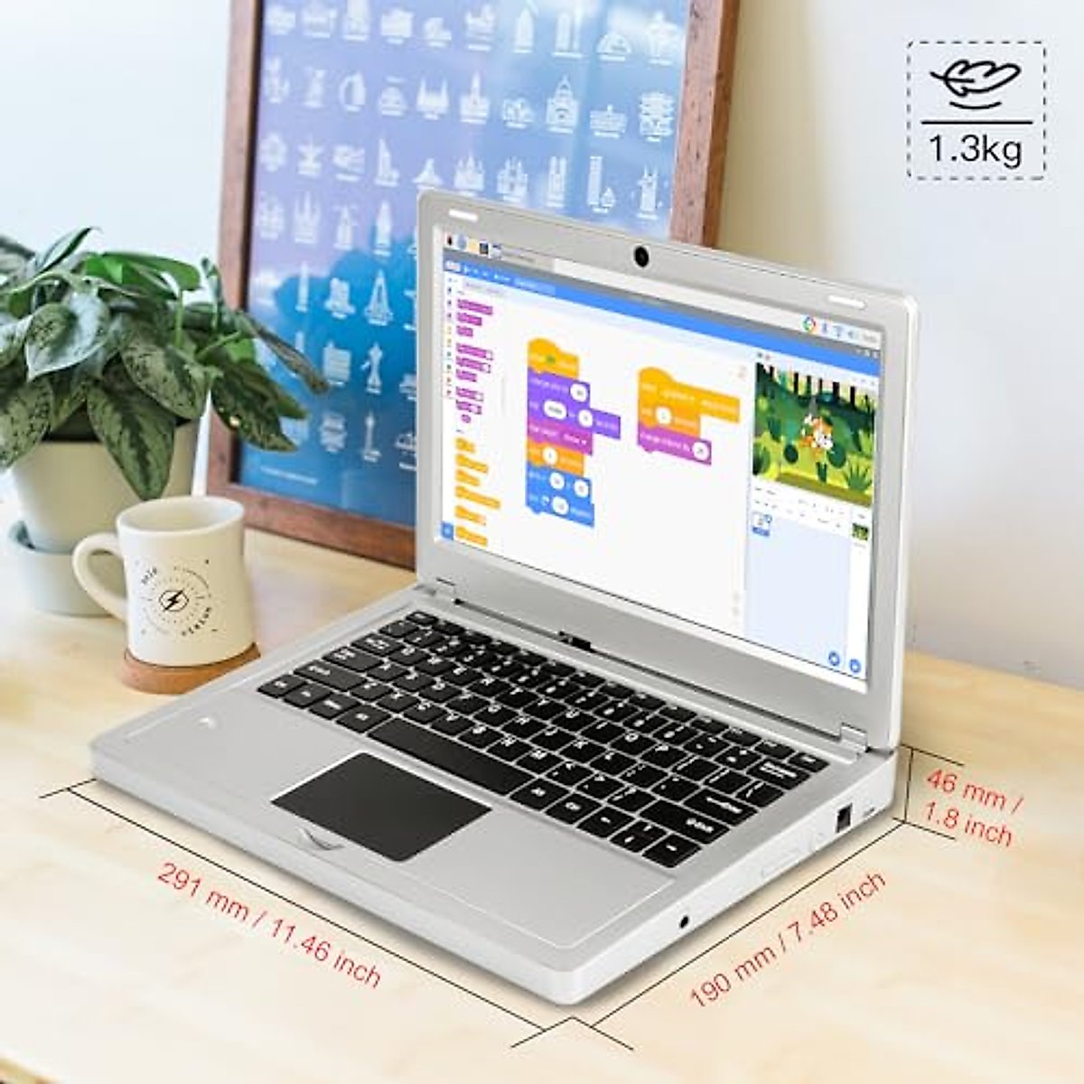 Crowpi2 Laptop for Raspberry Pi, Compatible with Raspberry Pi 4 Programming Learning Kit for Kids Adult - Basic Kit, RPI Not Included