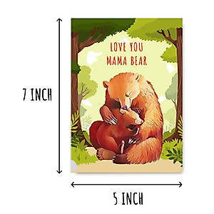 EdgarGifts Love You Mama Bear - Mama Bear Cute Mothers Day Card Adorable Mama Mother's Day Card Birthday Card For Mum